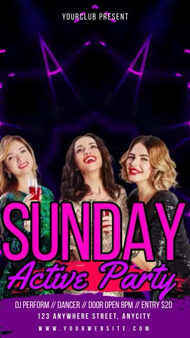 Plantilla de Sunday Active Party | PosterMyWall