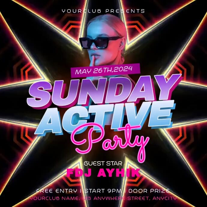 Sunday Active Party Templat | PosterMyWall