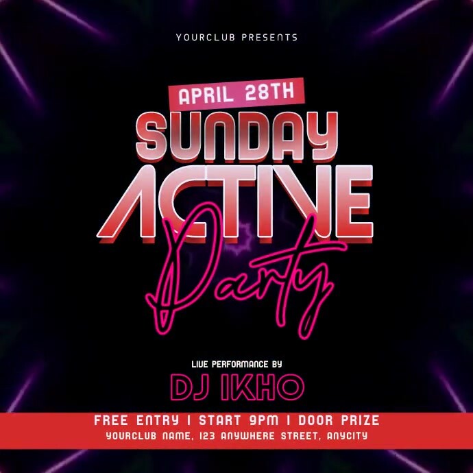 Sunday Active Party Template | PosterMyWall