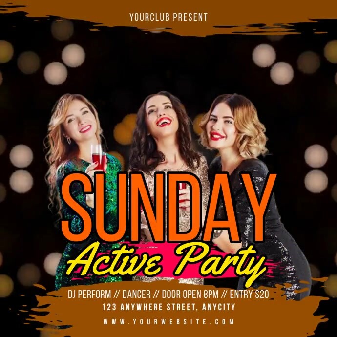 Sunday Active Party Templat | PosterMyWall