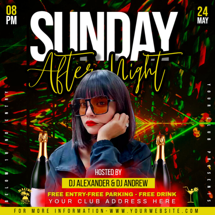 Modèle sunday after night dj sexy party | PosterMyWall