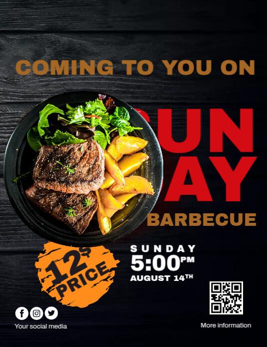 Sunday Barbecue Ads Template | PosterMyWall