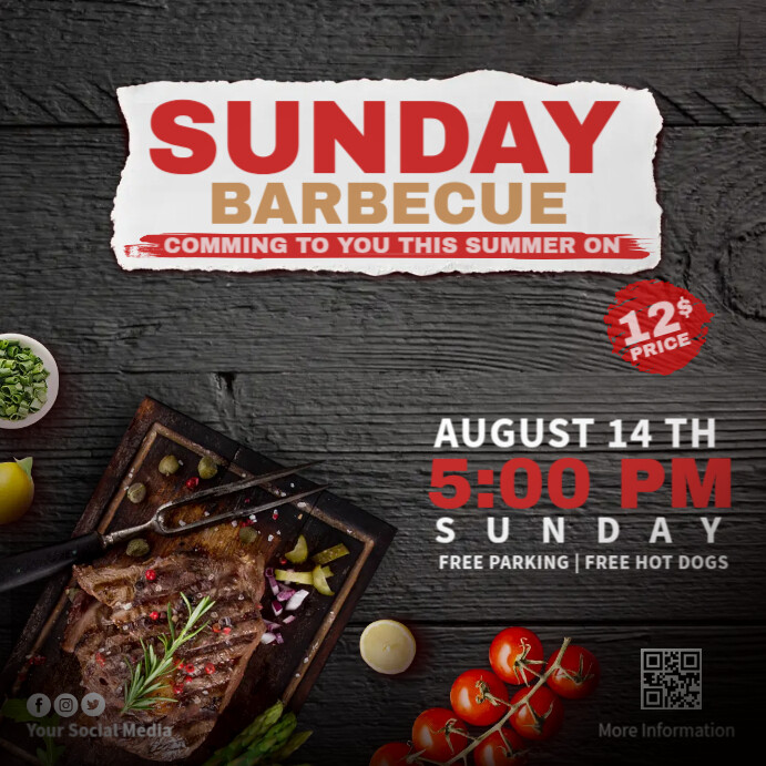 Sunday Barbecue Template | PosterMyWall