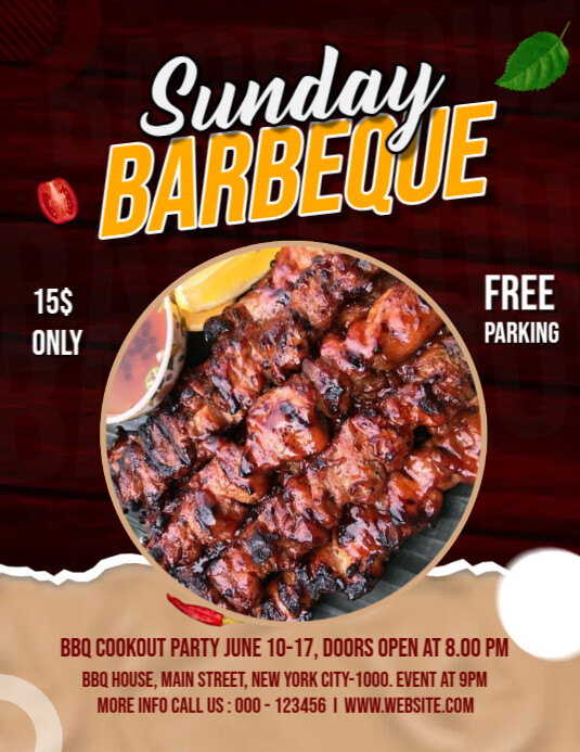 Sunday Barbeque Flyer Template | PosterMyWall