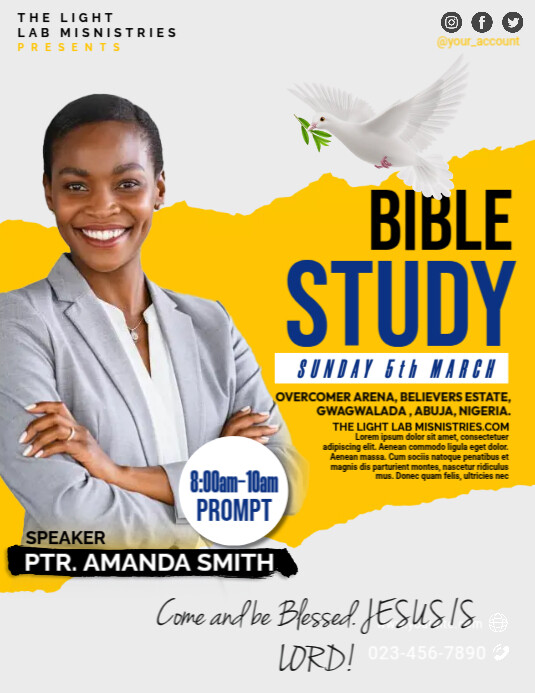 Sunday Bible Study Template | PosterMyWall