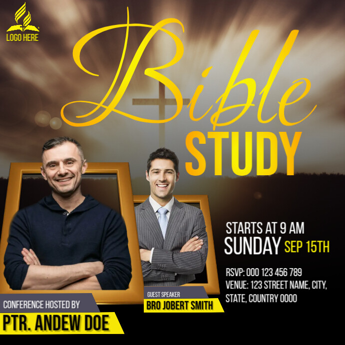 Plantilla de Estudio Bíblico Dominical | PosterMyWall
