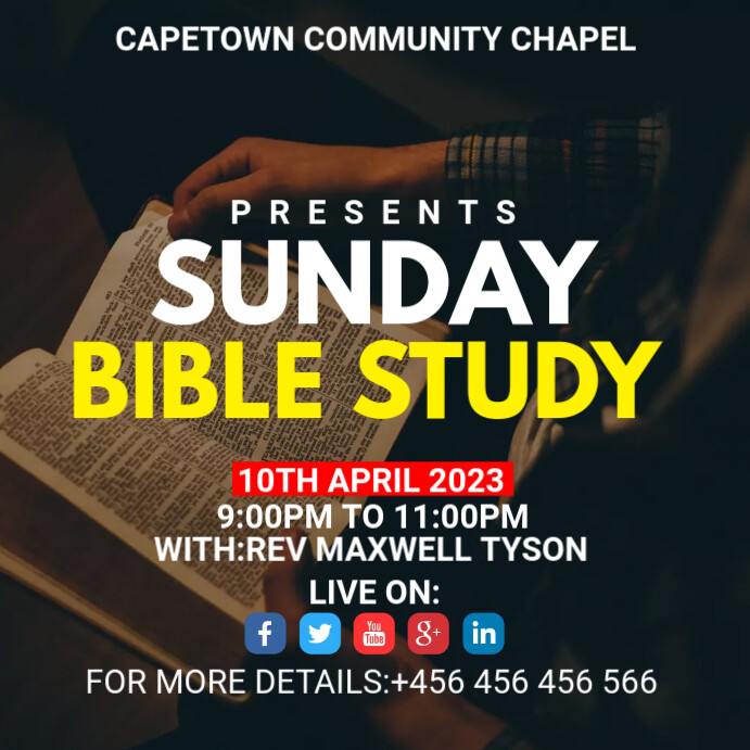 Sunday bible study flyer template | PosterMyWall