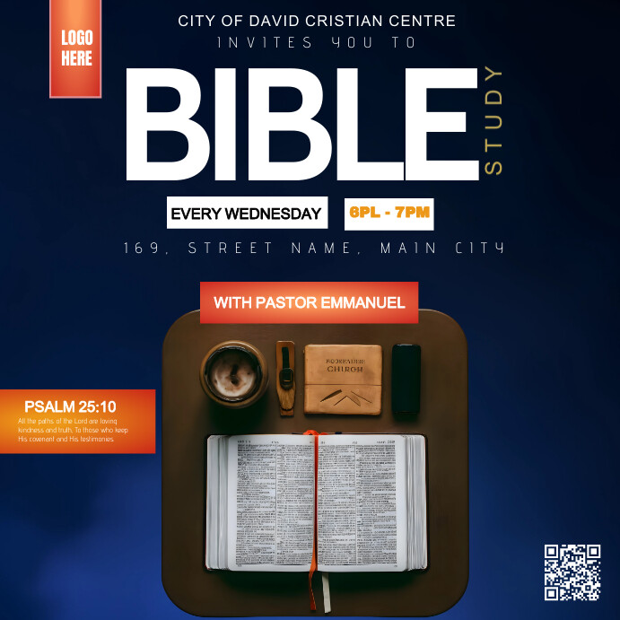 Plantilla de Sunday Bible Study Invite Template | PosterMyWall