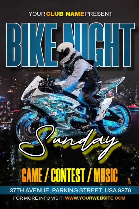 Sunday Bike Night Template | PosterMyWall