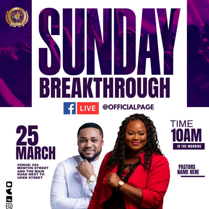 Plantilla de sunday breakthrough | PosterMyWall