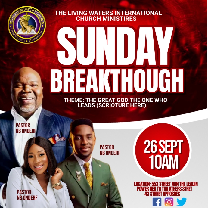 Plantilla de sunday breakthrough | PosterMyWall