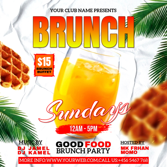 Sunday Brunch Celebration Instagram Post Template | PosterMyWall