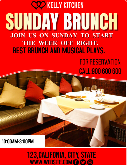 Sunday brunch design template | PosterMyWall
