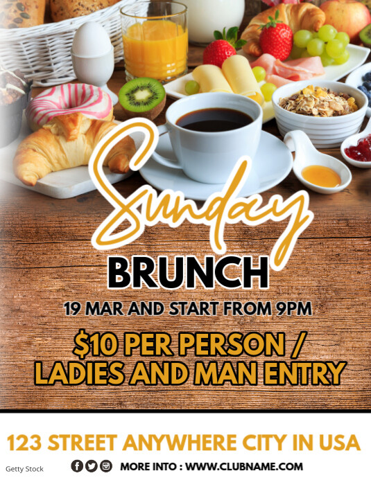 Sunday Brunch Template | PosterMyWall