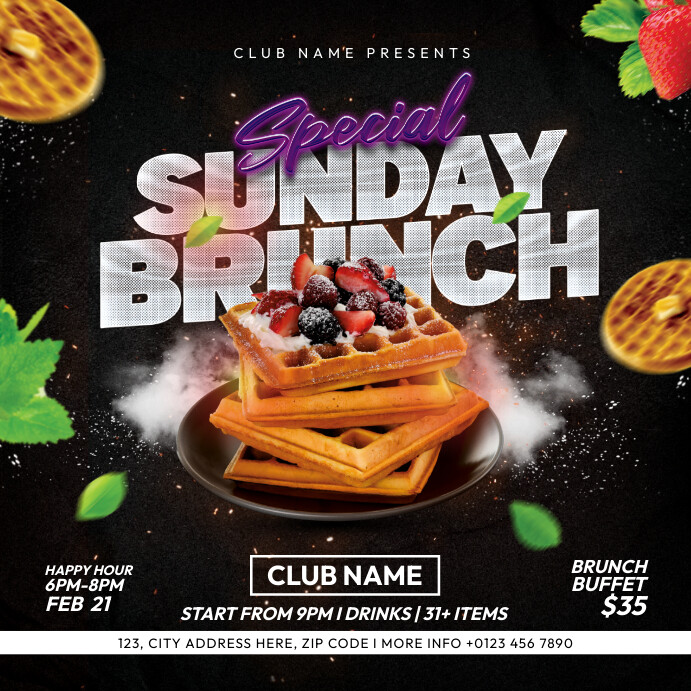Copy of Sunday brunch event flyer poster | PosterMyWall