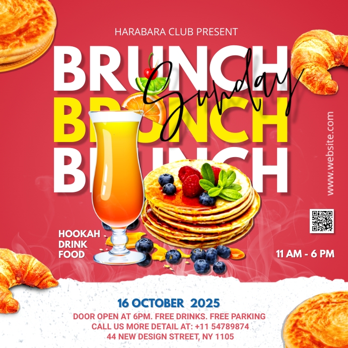 Sunday brunch flyer Template | PosterMyWall