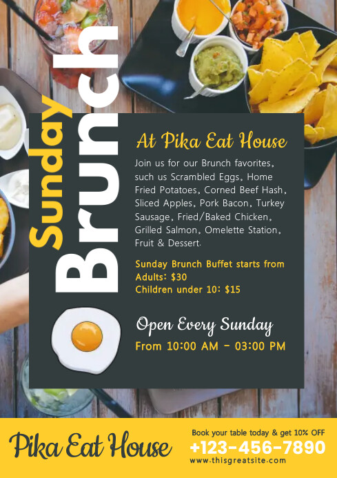 Sunday Brunch Promo Ads Template | PosterMyWall
