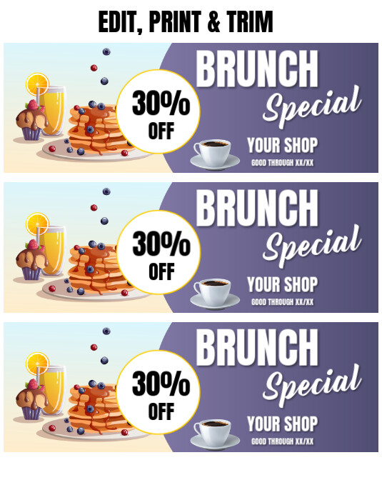 Sunday Brunch Special Offer Flyer (us Letter) Template | PosterMyWall