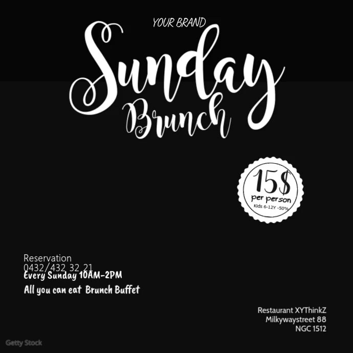 Copy of Sunday Brunch Video Square Croissant Bread Ad | PosterMyWall