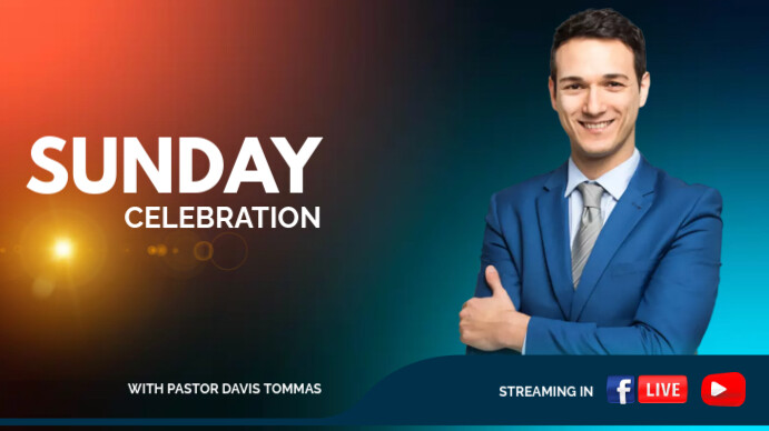 Sunday celebration church youtube cover Template | PosterMyWall