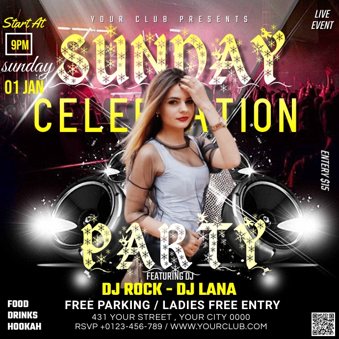 Plantilla de Sunday celebration party | PosterMyWall