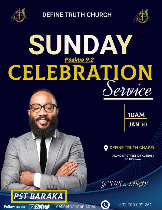 Sunday celebration service Template | PosterMyWall