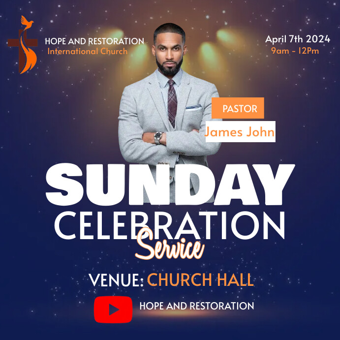 Sunday celebration service Template | PosterMyWall