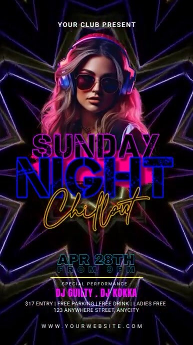 Sunday Chill Out Party Template | PosterMyWall