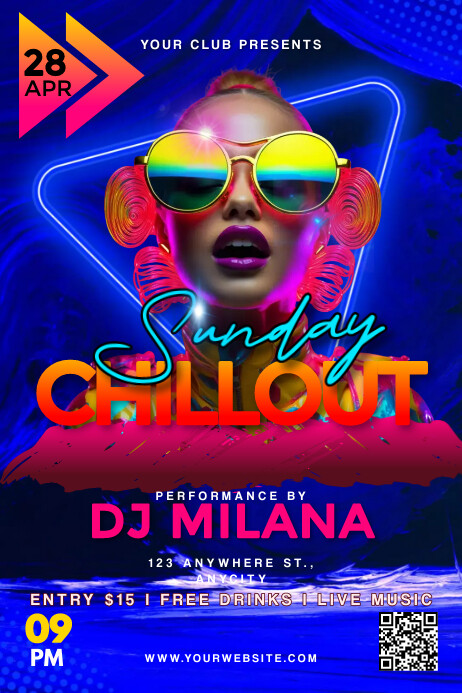 Sunday Chill Out Party Template | PosterMyWall