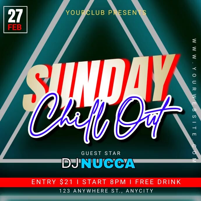 Sunday Chill Out Party Template | PosterMyWall