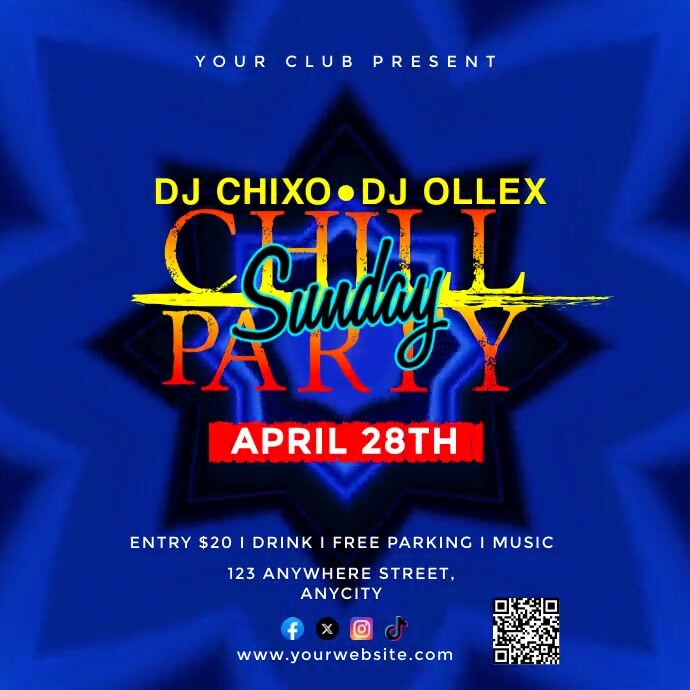Plantilla de Sunday Chill Party | PosterMyWall