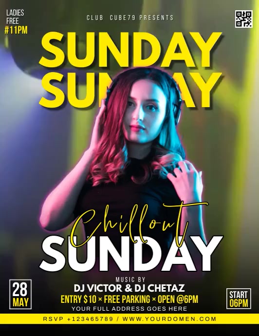 Plantilla de Sunday chillout | PosterMyWall