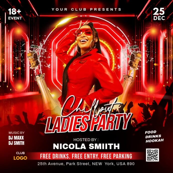 SundaY Chillout Ladies Night Party Template | PosterMyWall