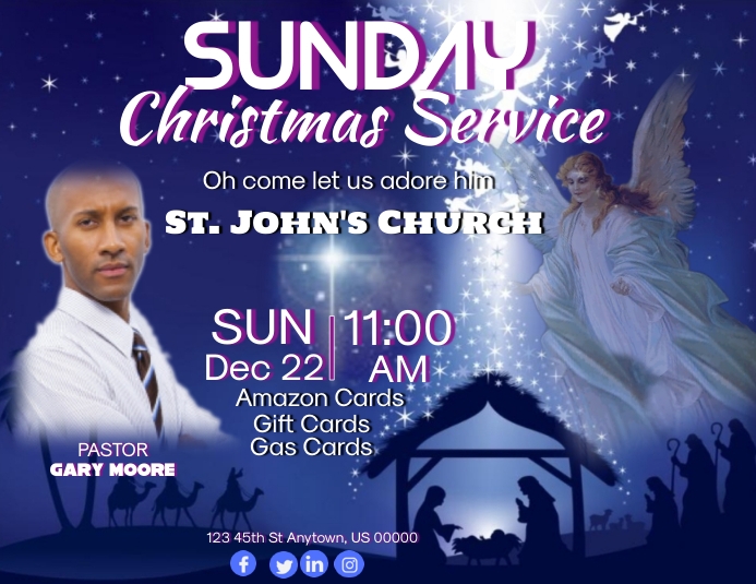 Copy of Sunday Christmas Church Service | PosterMyWall