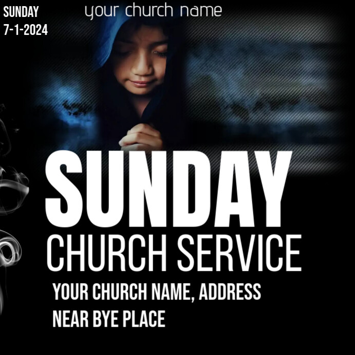 Sunday church,worship, service Template | PosterMyWall