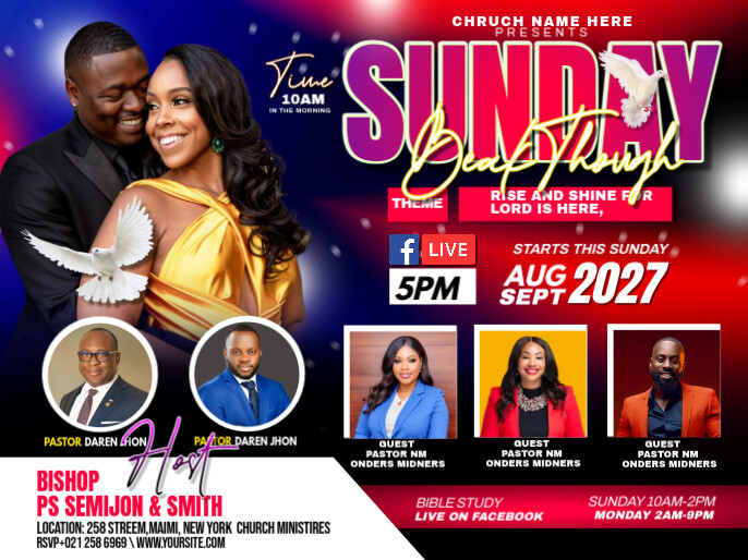 SUNDAY CHURCH BREAKTHOUGH Template | PosterMyWall