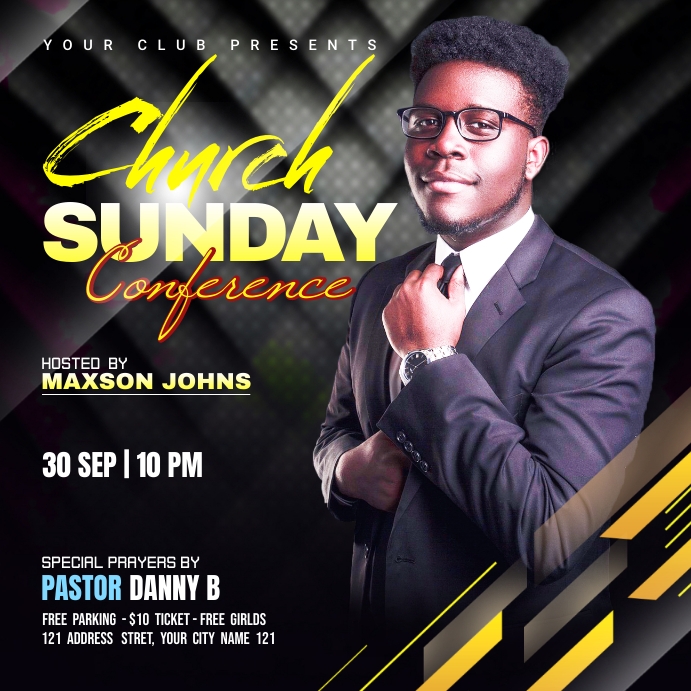 sunday church conference ad design Template | PosterMyWall