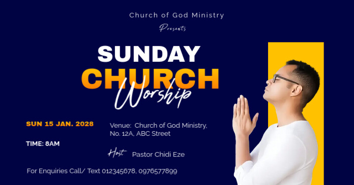 Sunday Church Facebook Flyer Template | PosterMyWall
