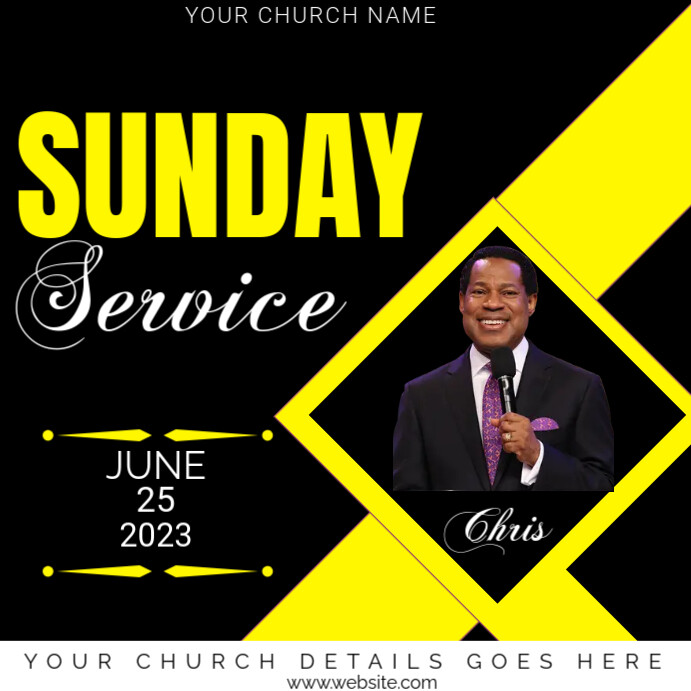 SUNDAY CHURCH SERVICE,WORSHIP SERVICE Template | PosterMyWall