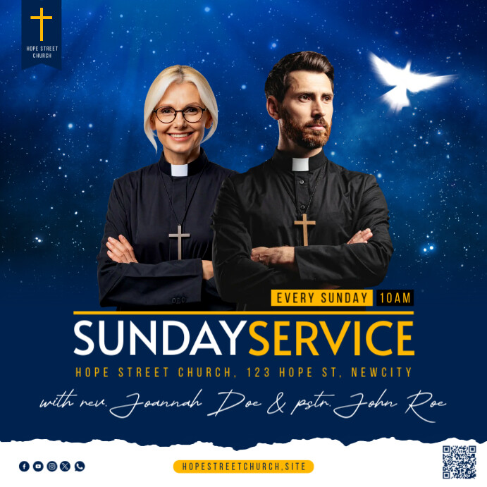 Copy of Sunday Church Service Banner | PosterMyWall