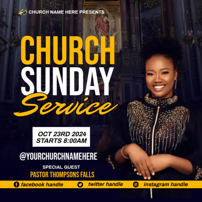 Sunday church Service Template | PosterMyWall