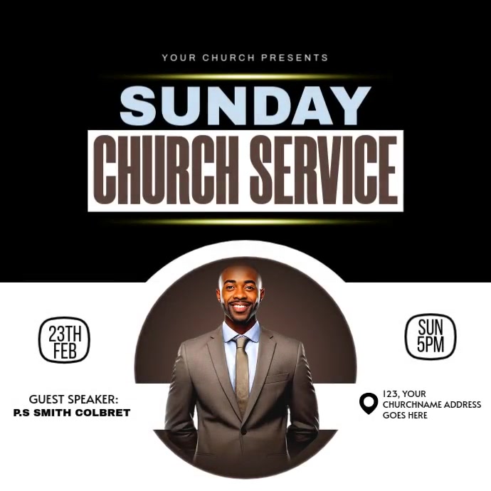 Sunday church service Template | PosterMyWall
