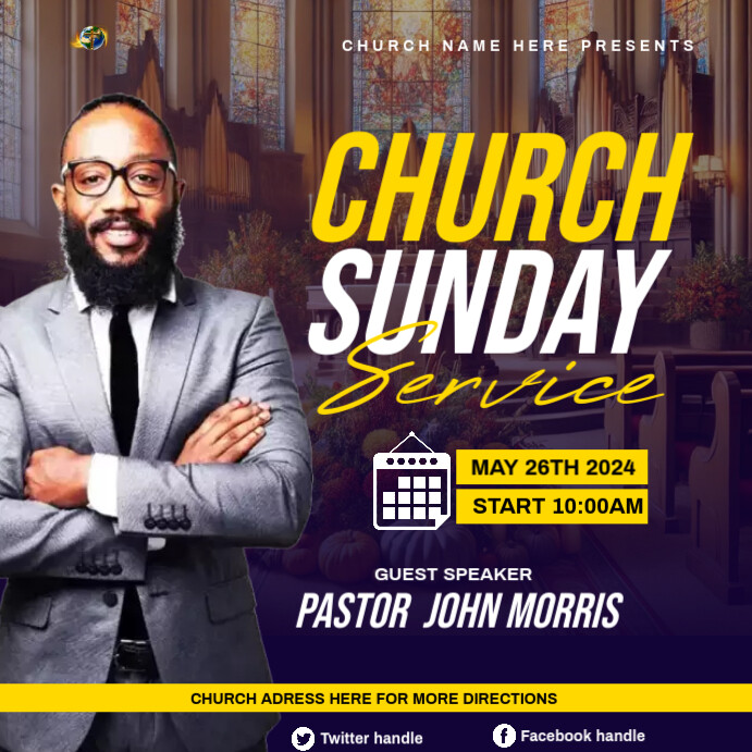 Sunday church Service Template | PosterMyWall