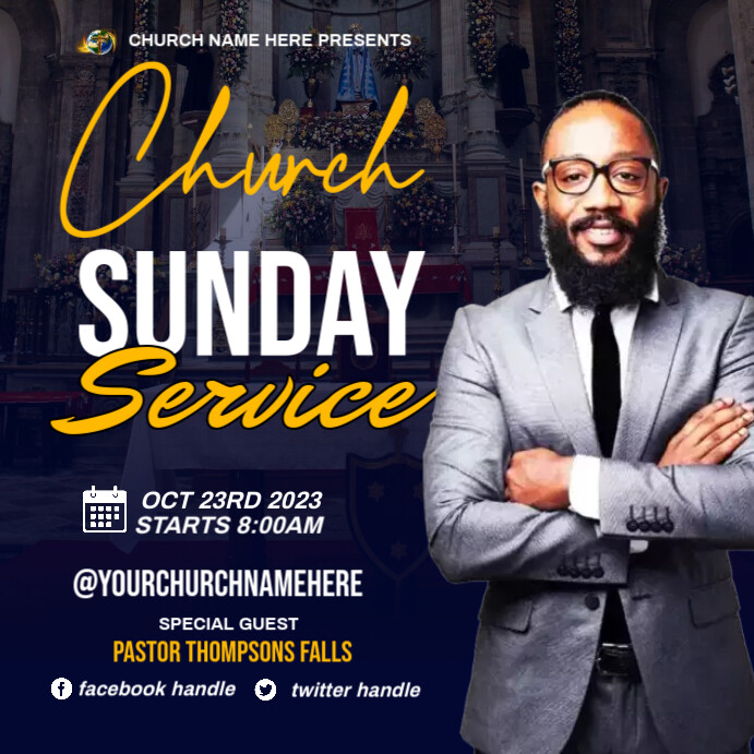 Sunday church Service Template | PosterMyWall