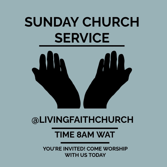 sunday church service Template | PosterMyWall