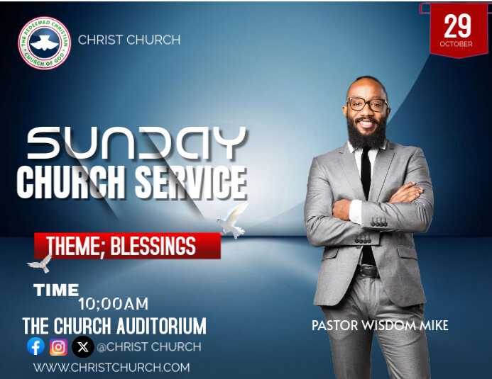 SUNDAY CHURCH SERVICE Template | PosterMyWall