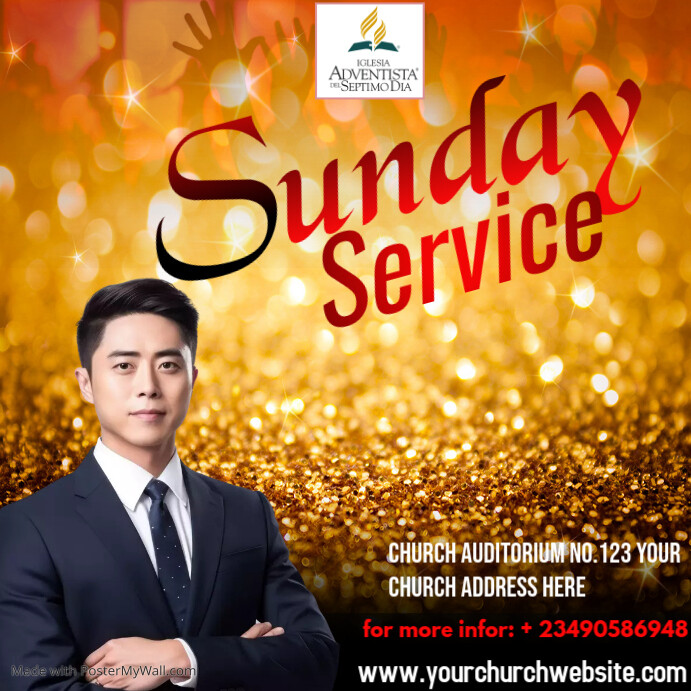 Modèle SUNDAY CHURCH SERVICE | PosterMyWall