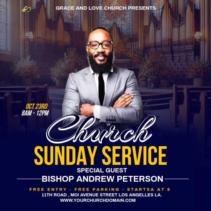 Sunday church Service Template | PosterMyWall