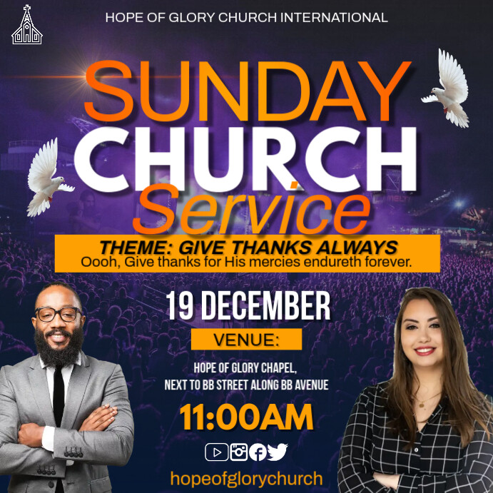 Sunday Church Service Template | PosterMyWall