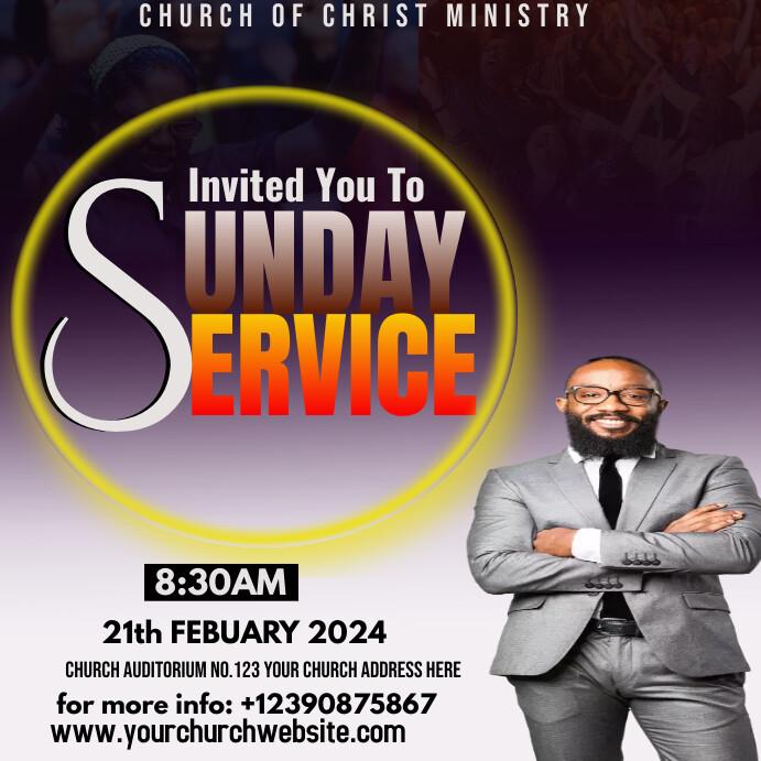 Modèle SUNDAY CHURCH SERVICE | PosterMyWall